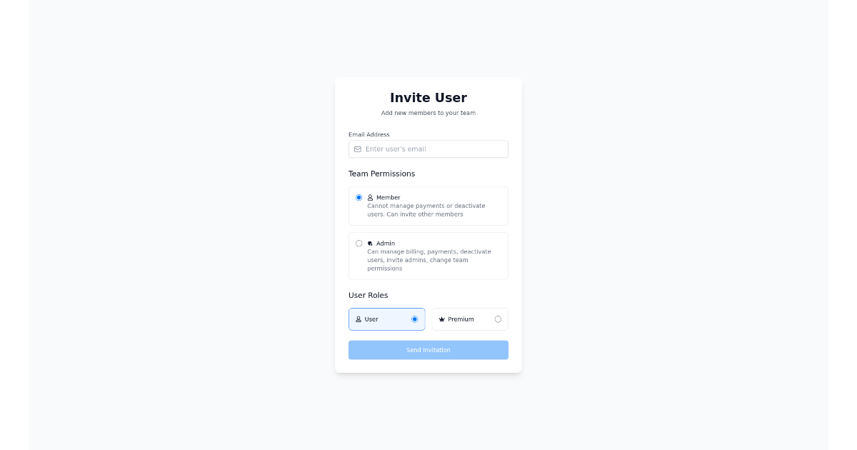 Invite Users with Easy-to-Use Form | Tailwind UI