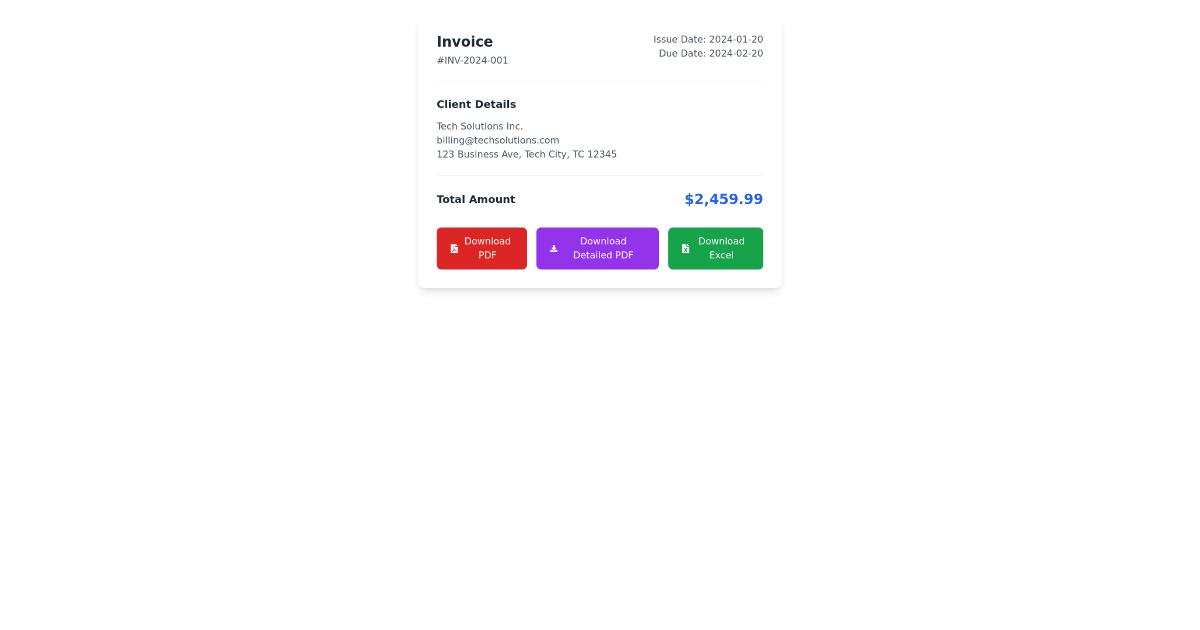 Invoice Card - Free React, Tailwind Component