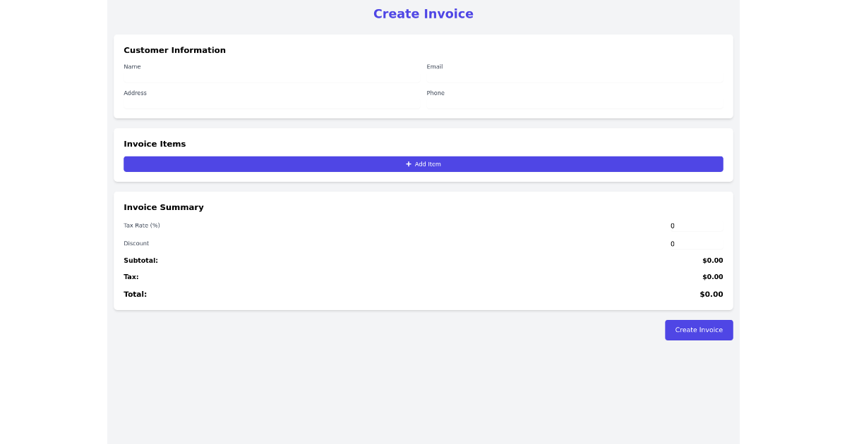 Create Invoices with GST Calculations | React & Tailwind UI