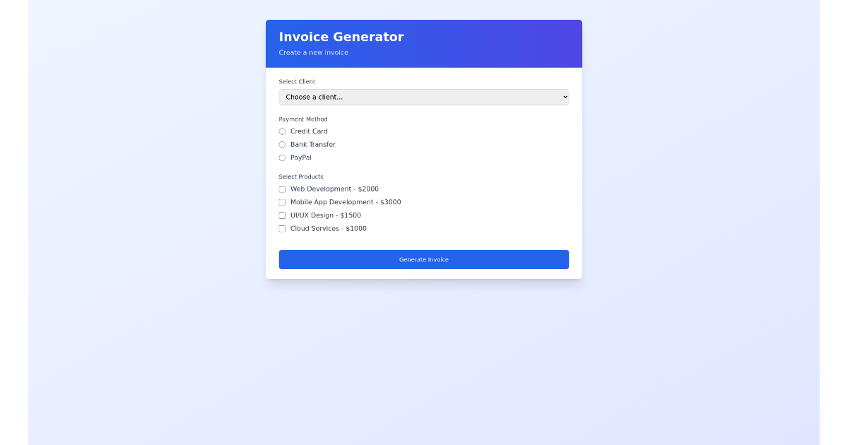 Invoice Generator - Free React, Tailwind Component