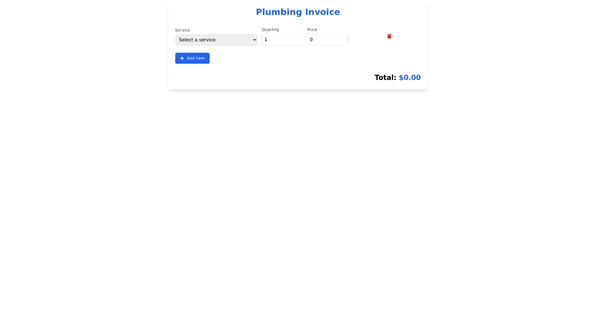 Invoice Input - Free React, Tailwind Component