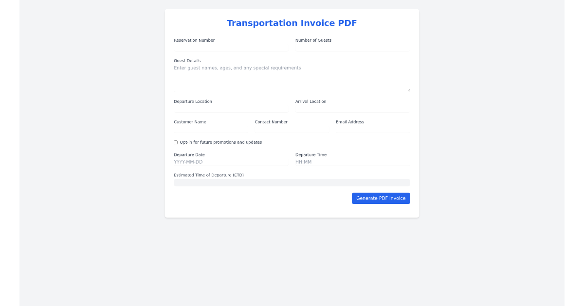 Transportation Invoice Component - Free Html, Tailwind Component