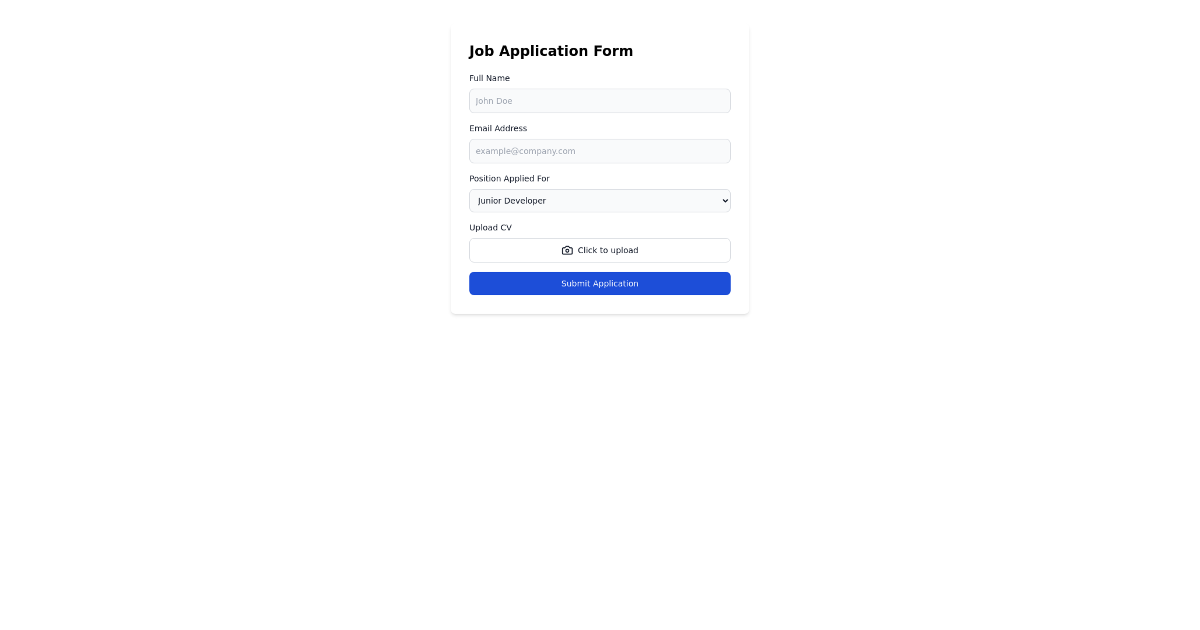 Application Form - Free React, Tailwind Component