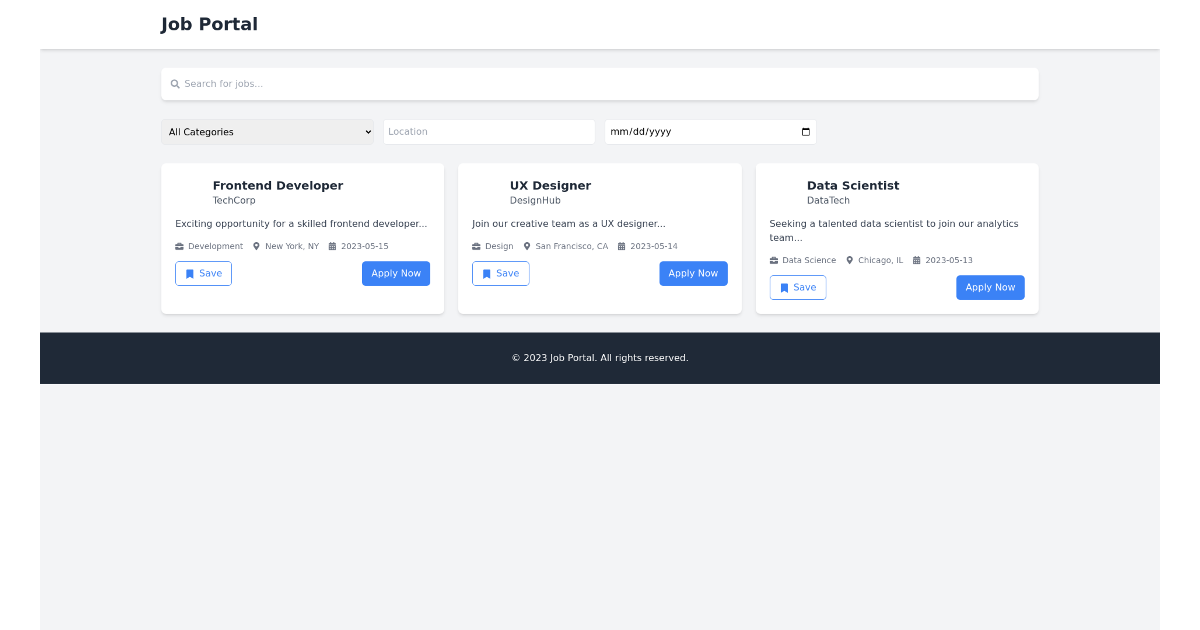 Job Portal - Free React, Tailwind Component
