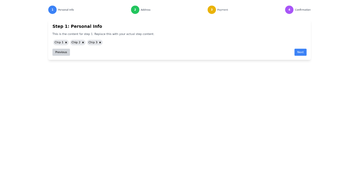 Stepper - Free React, Tailwind Component