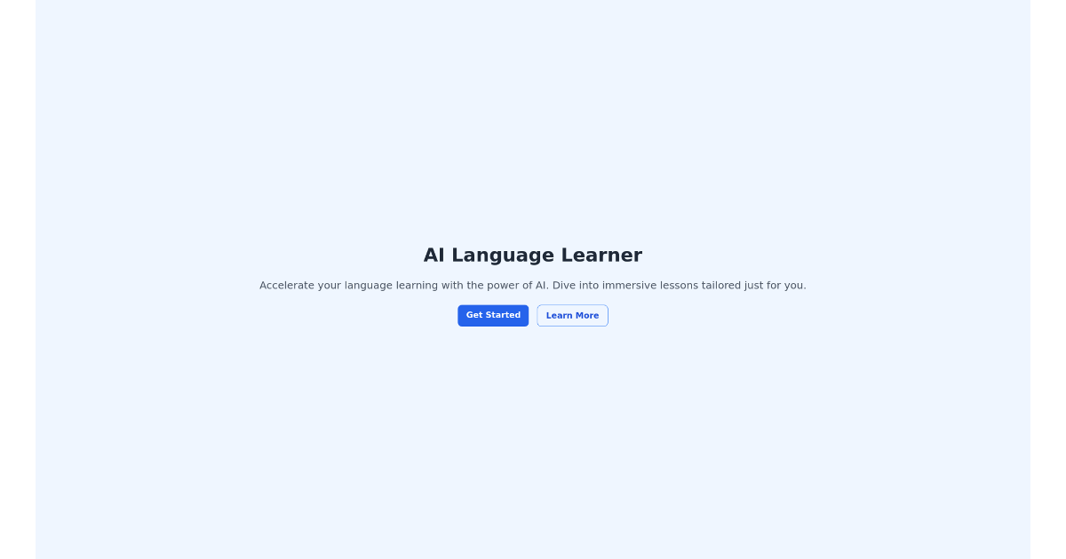 Language Learning Landing Page - Free React, Tailwind Component