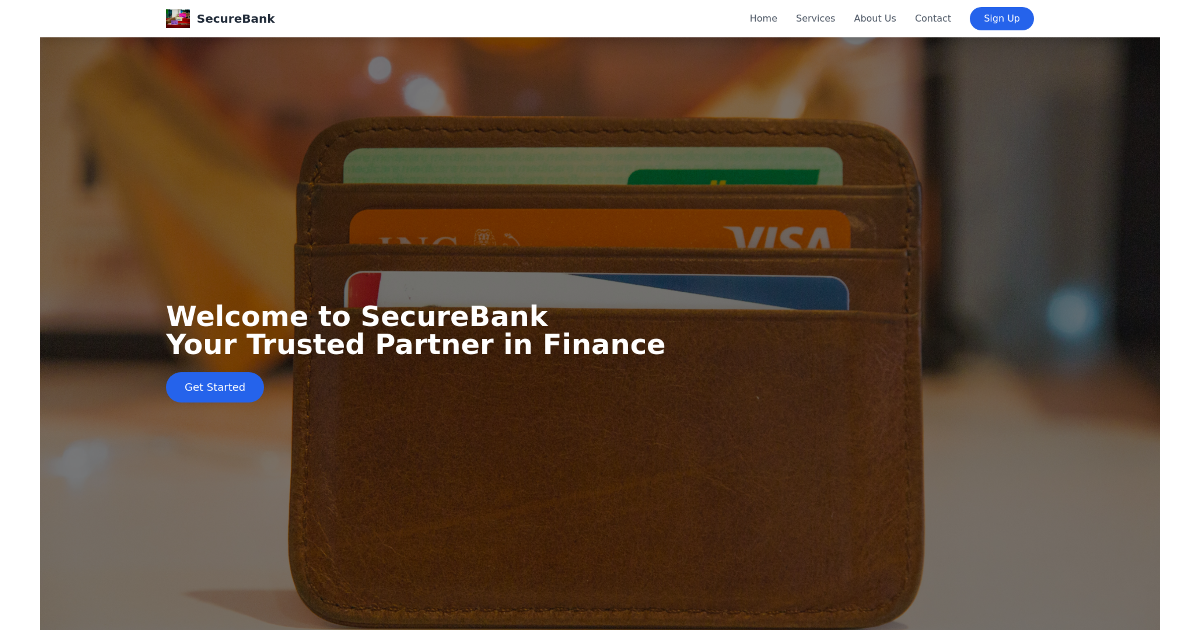 Bank Landing Page - Free Html, Tailwind Component