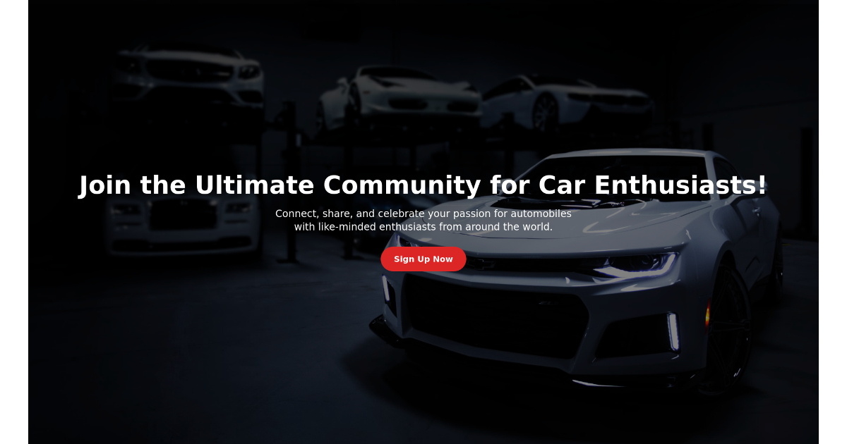 Car Hub Landing Page - Free Html, Tailwind Component