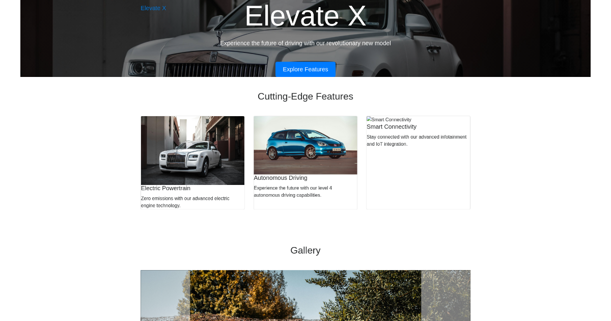 Car Launch Landing - Free Html, Bootstrap Component