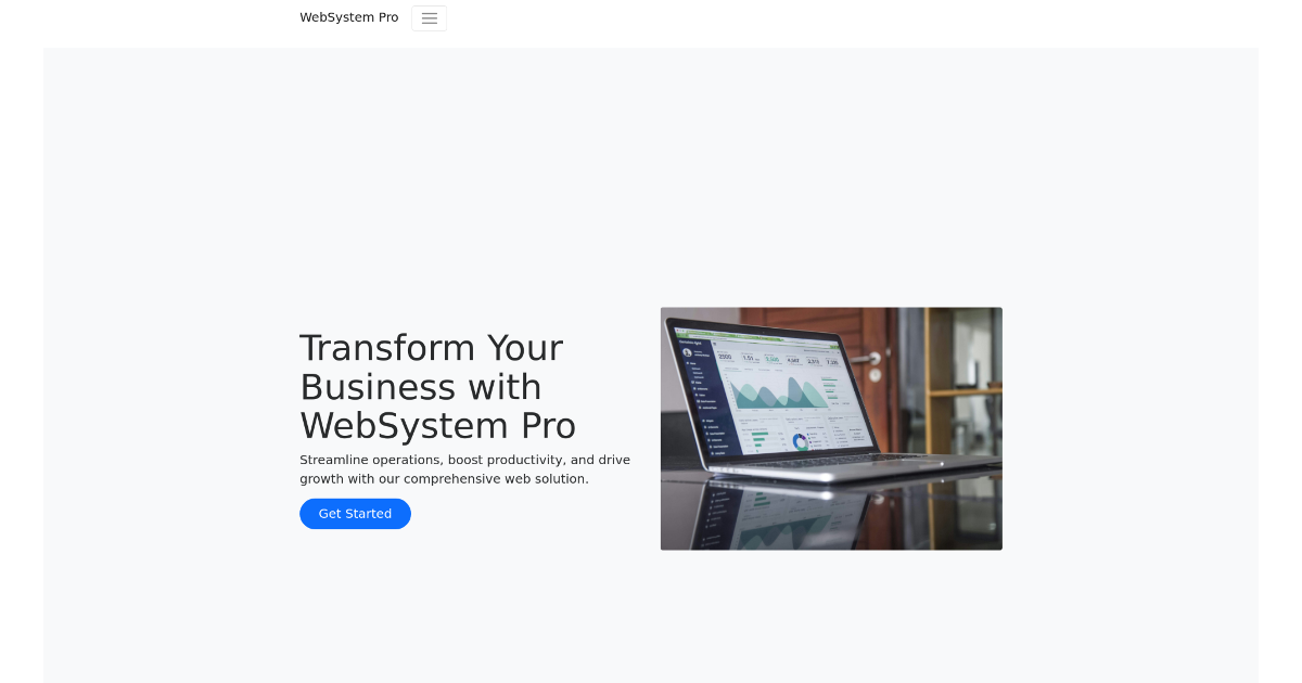 Web System Landing Page - Free Html, Bootstrap Component