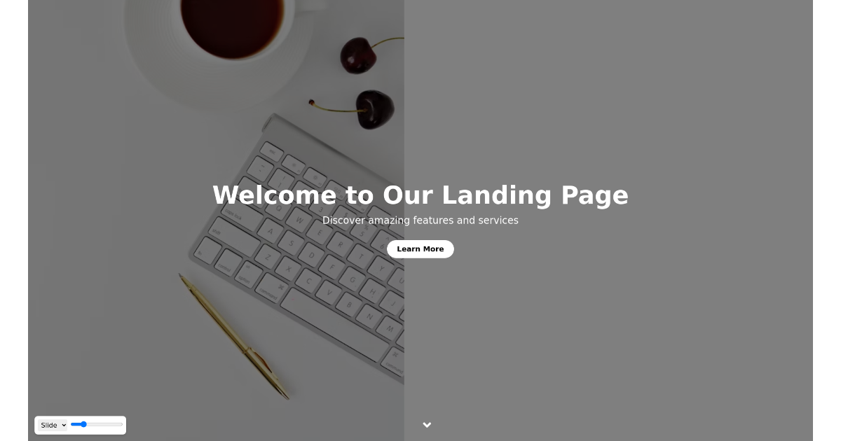 React Landing Page Header Component with Tailwind CSS