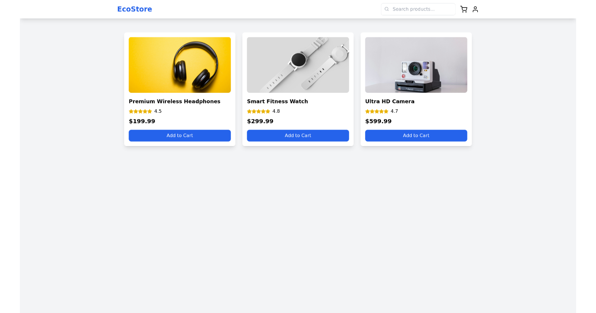 Ecommerce App - Free React, Tailwind Component