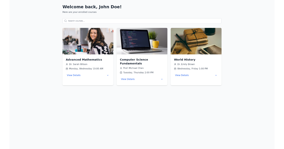 Dummy Student Data - Free React, Tailwind Component