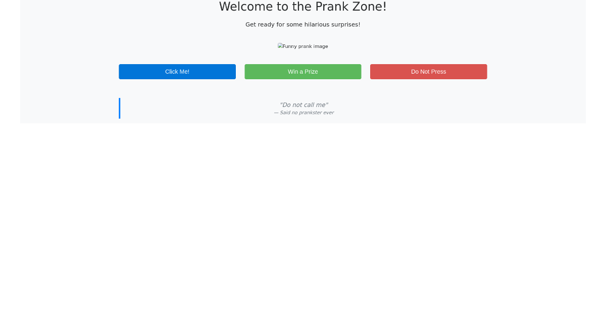 Prank Landing Page - Free Html, Bootstrap Component