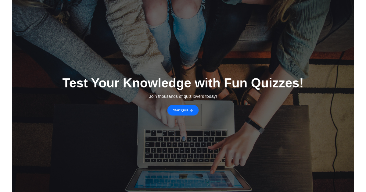 Quiz Landing - Free React, Tailwind Component