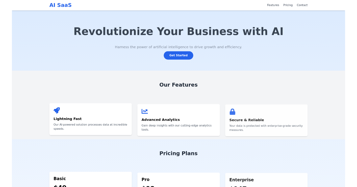 Landing Page - Free React, Tailwind Component