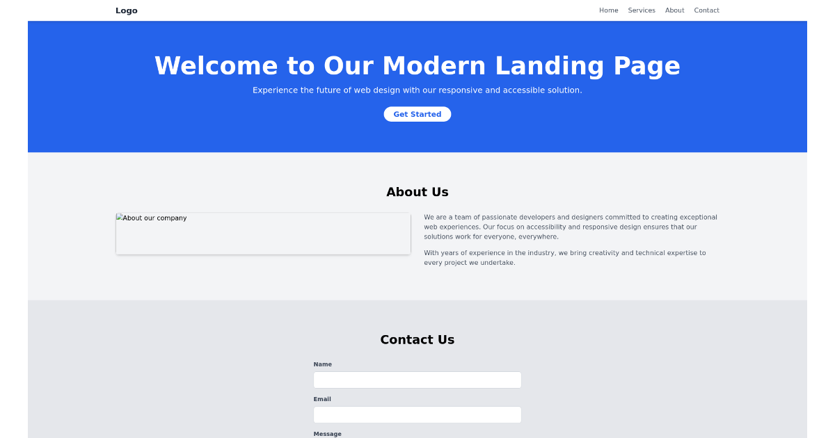 Responsive Navbar Landing - Free Html, Tailwind Component