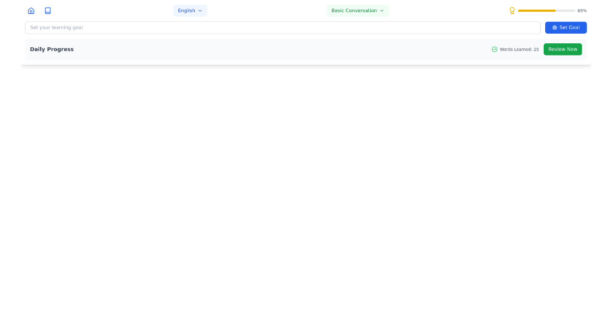 Language Learning Toolbar - Free React, Tailwind Component
