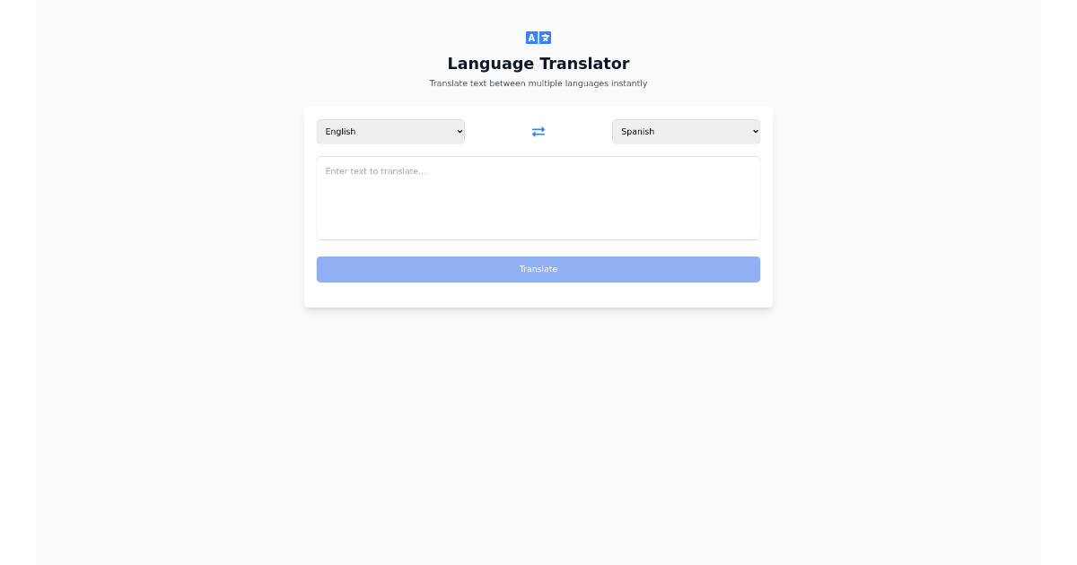 Language Translator - Free React, Tailwind Component