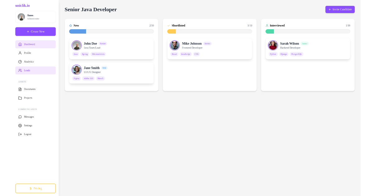 Candidate Card - Free React, Tailwind Component