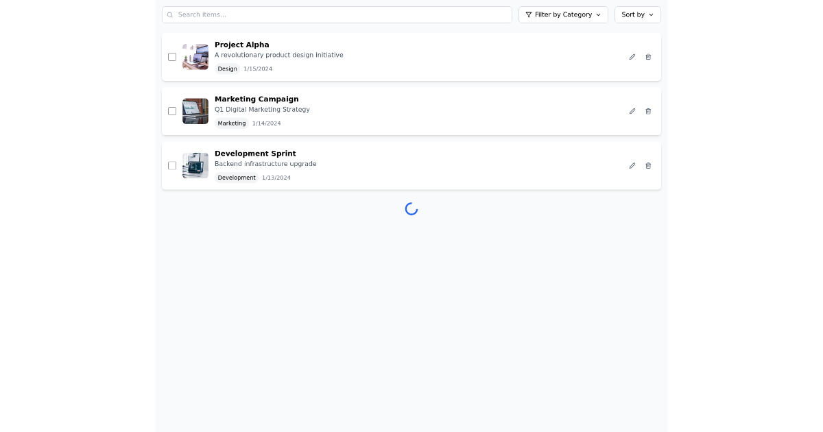 List View Component - Free React, Tailwind Component