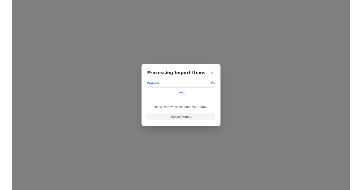 Loading State Component for React Import Form | Tailwind UI