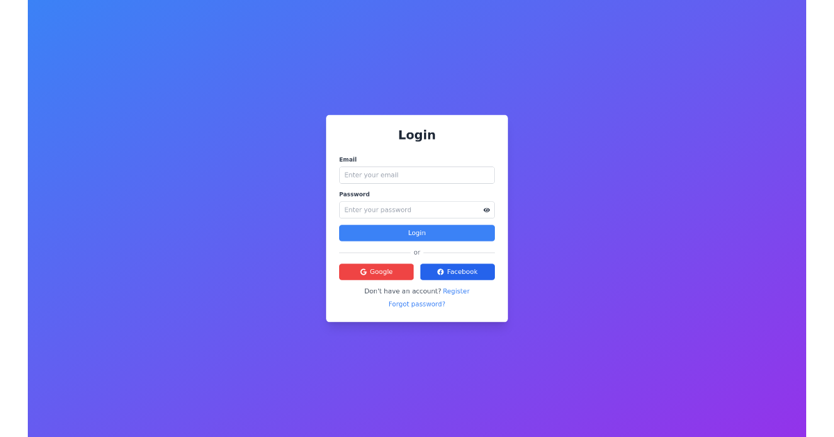 Login Register Form - Free React, Tailwind Component