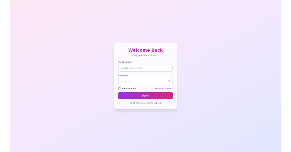 Modern Login Form - Free Html, Tailwind Component