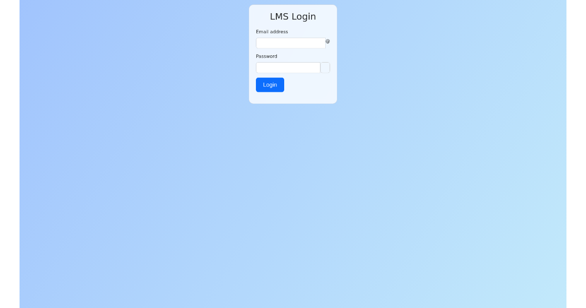 Secure LMS Login Form | Bootstrap HTML Component