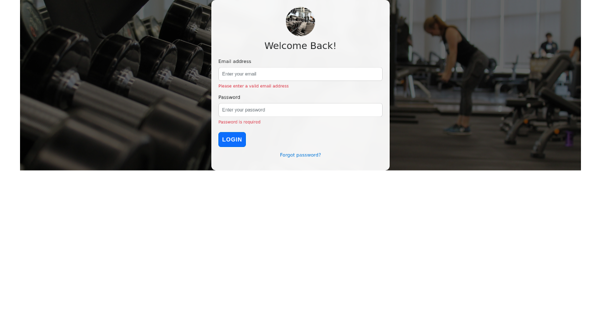 Gym Login Component - Free Html, Bootstrap Component