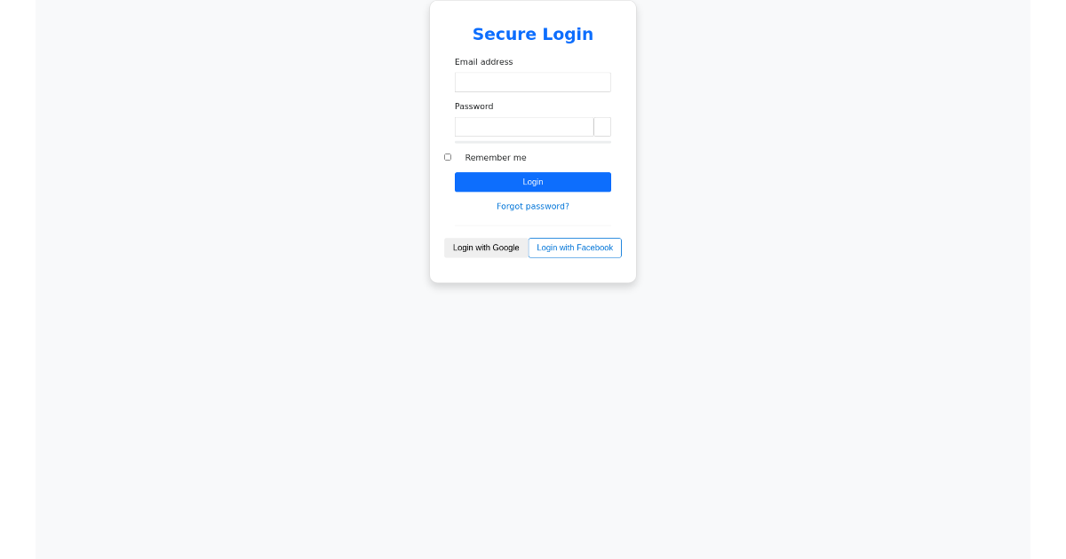 Secure Login Component - Free Html, Bootstrap Component