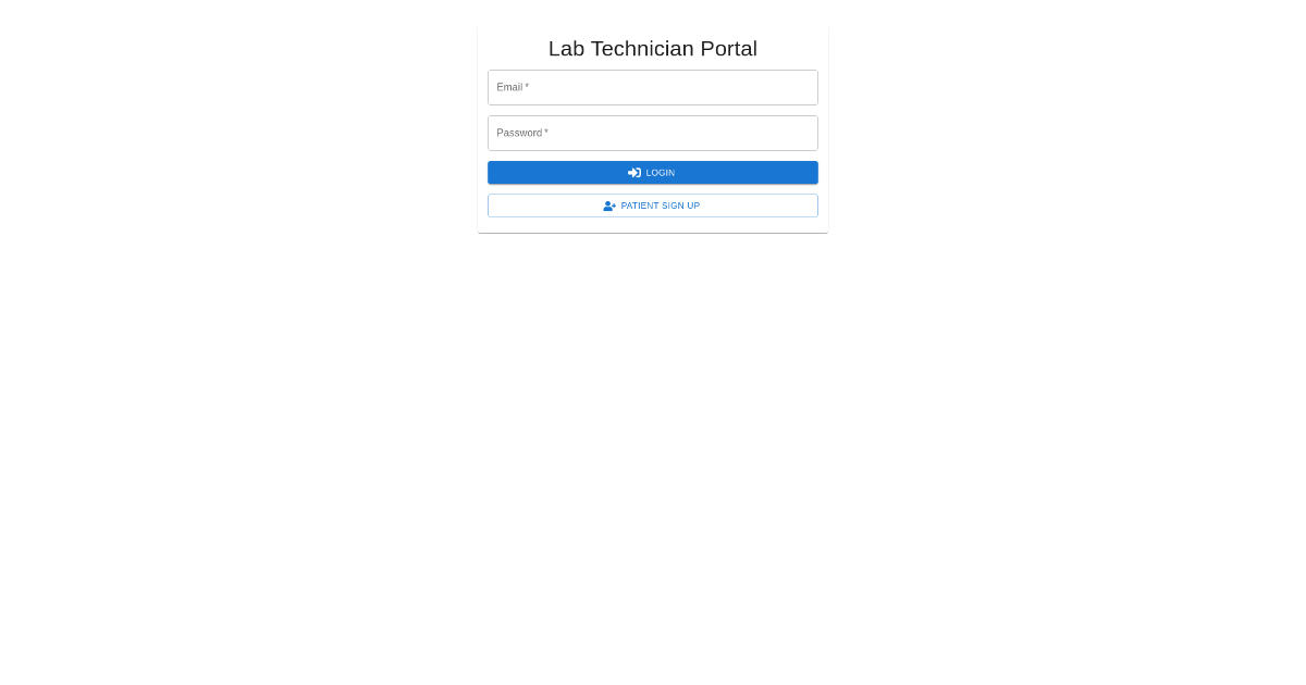 React MUI Login Page for Patients | Signup Only