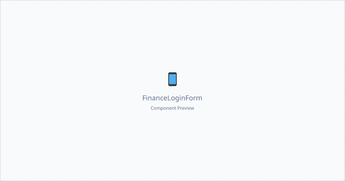 Finance Login Form - Free React, Tailwind Component