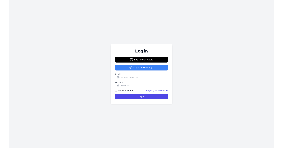 Login Options Page - Free React, Tailwind Component
