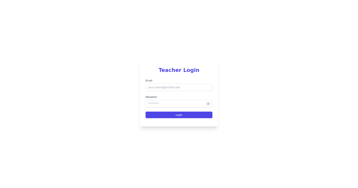 Teacher Login Page - Free Html, Tailwind Component