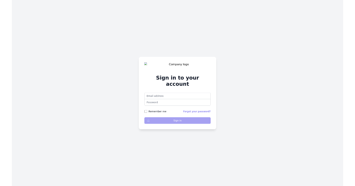 Login Component - Free Angular, Tailwind Component