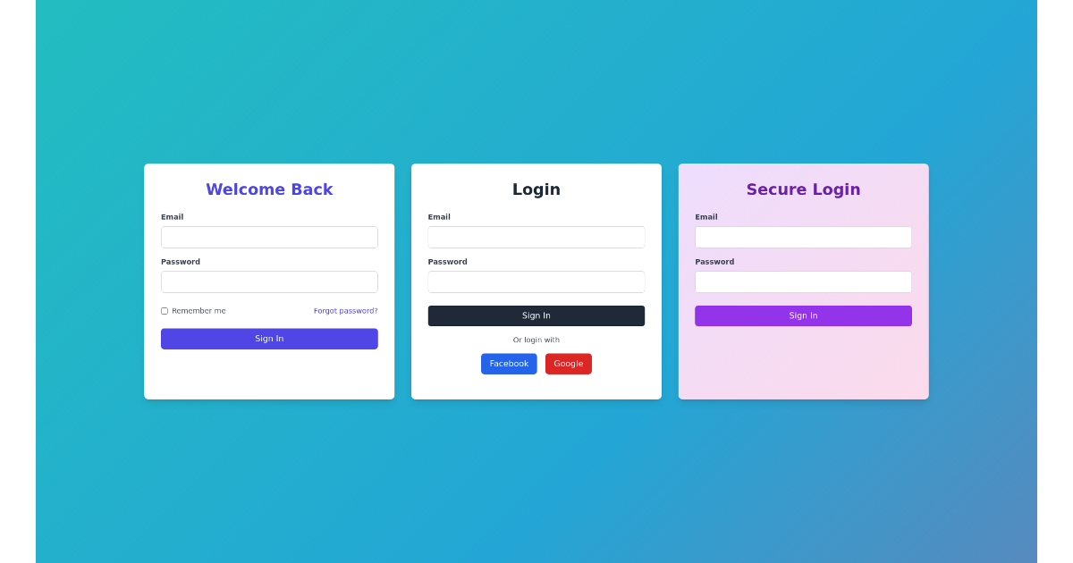 Modern Login Screens - Free Html, Tailwind Component