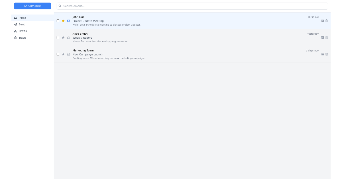 Mailbox Component - Free React, Tailwind Component