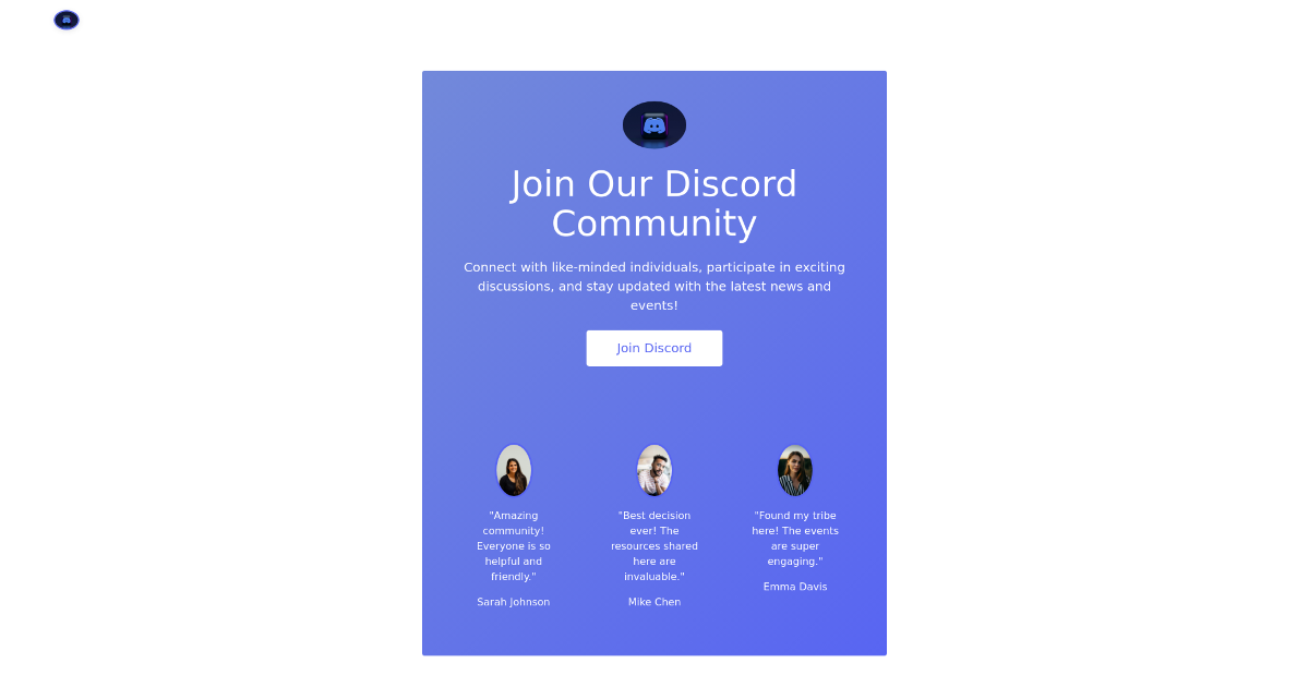 Discord Community Section - Free Html, Bootstrap Component