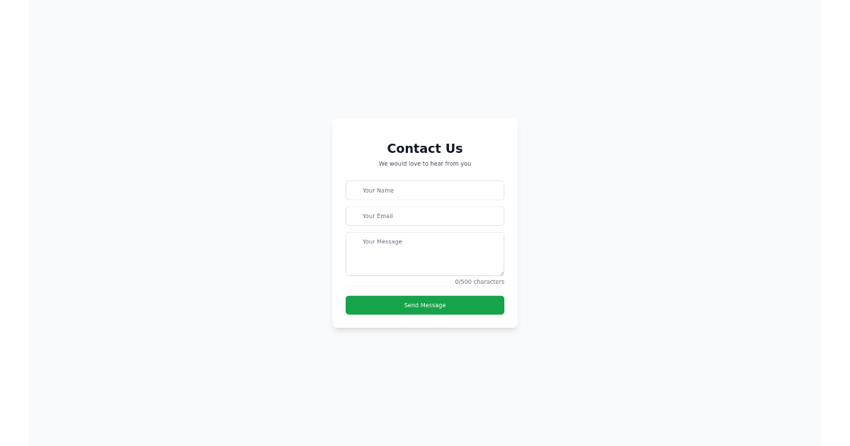 Build a Responsive Contact Us Form in React with Tailwind CSS