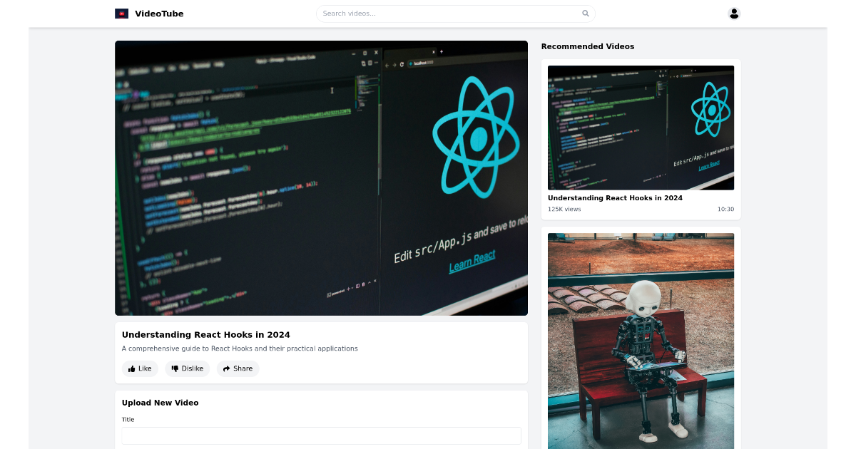 You Tube Clone - Free React, Tailwind Component