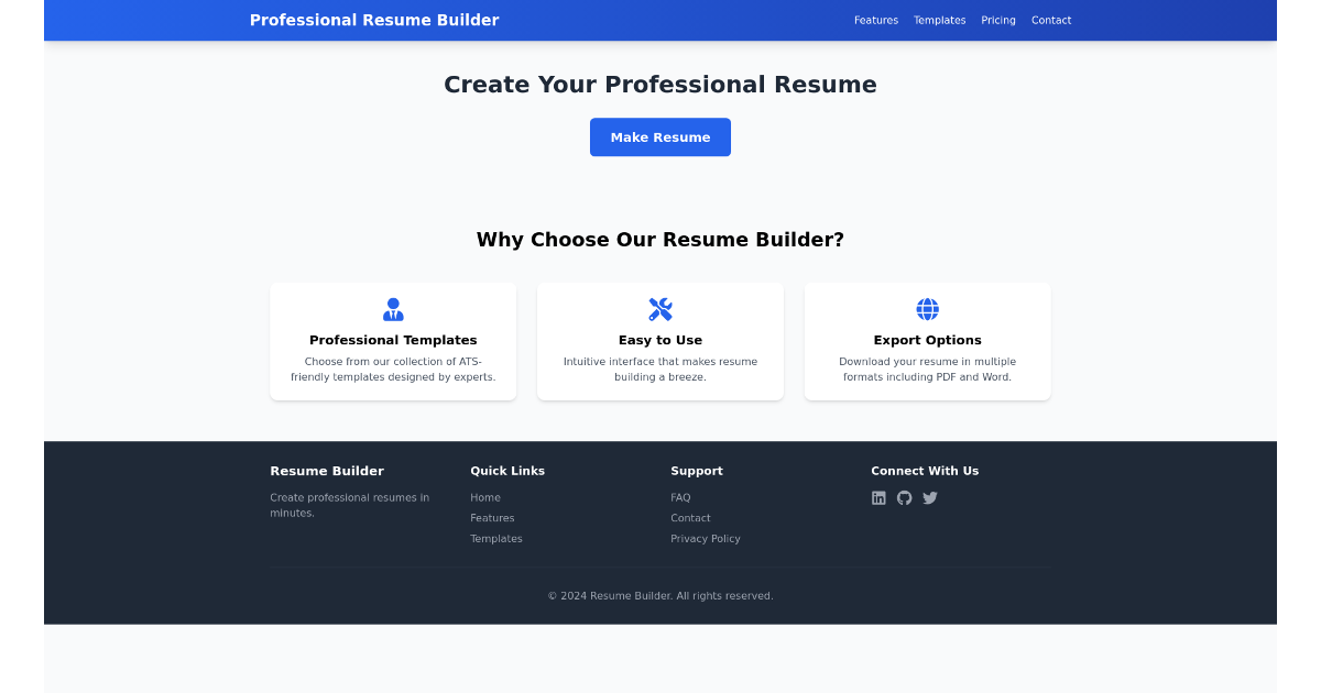 Resume Builder - Free React, Tailwind Component
