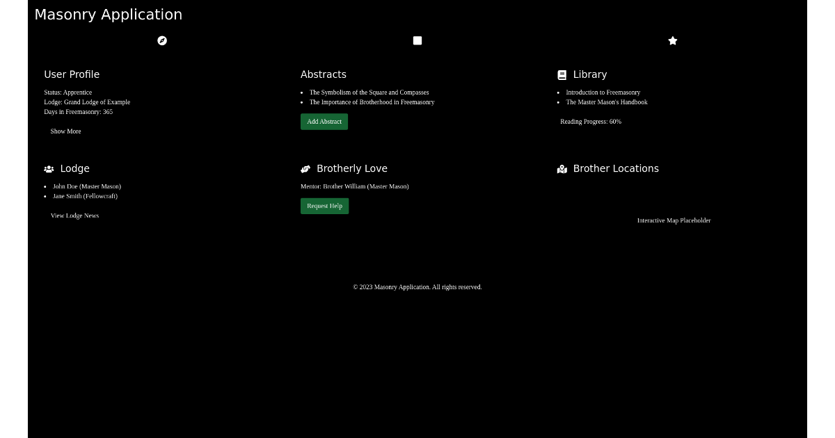 Masonry Application - Free React, Tailwind Component