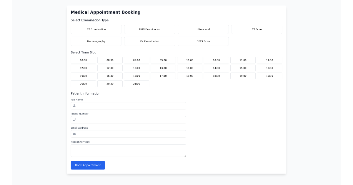 Customizable Medical Appointment Calendar for React