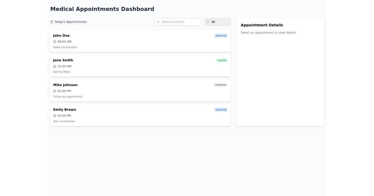 Appointments - Free React, Tailwind Component