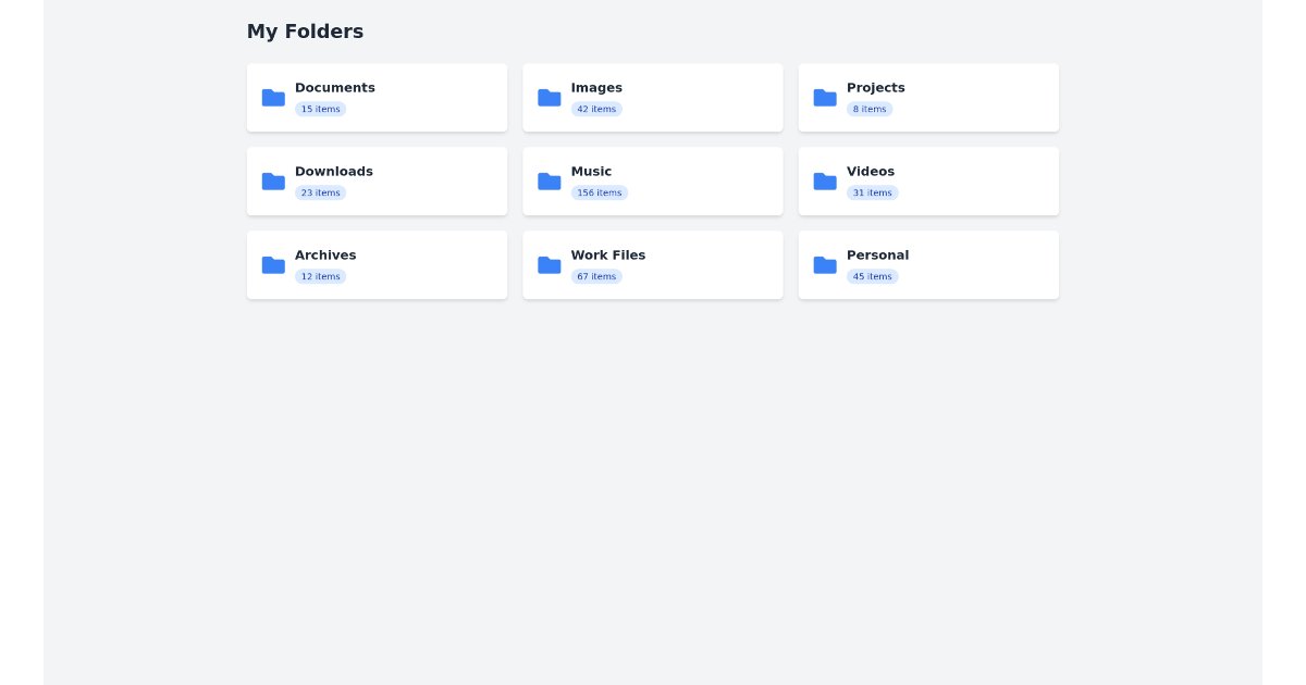 Folder Page - Free React, Tailwind Component