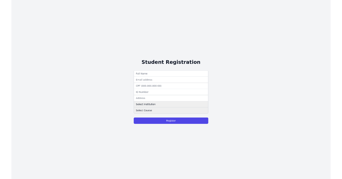 Student Registration Form - Free React, Tailwind Component