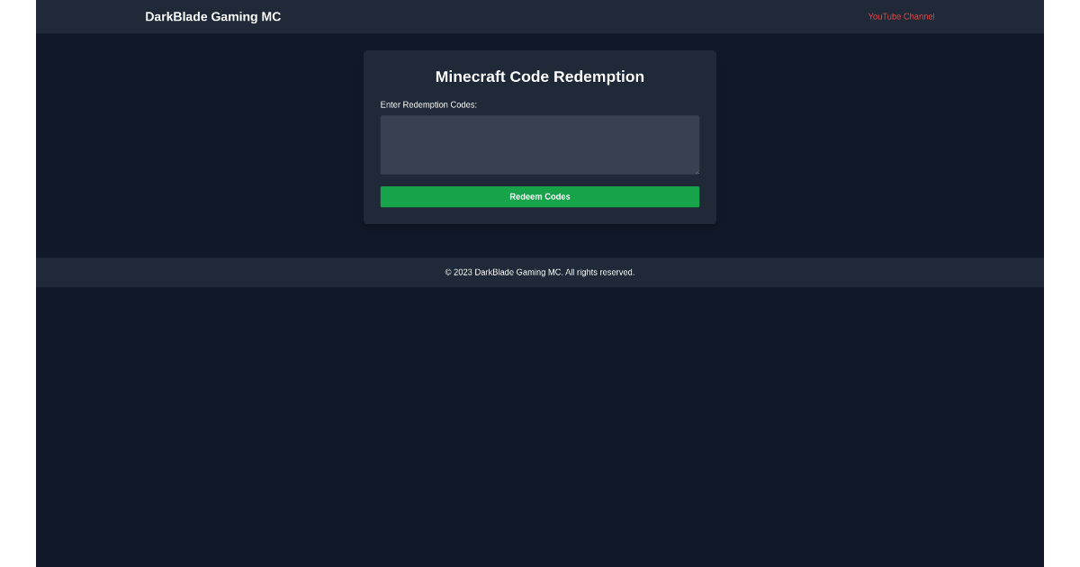 Minecraft Redemption Component - Free Angular, Tailwind Component