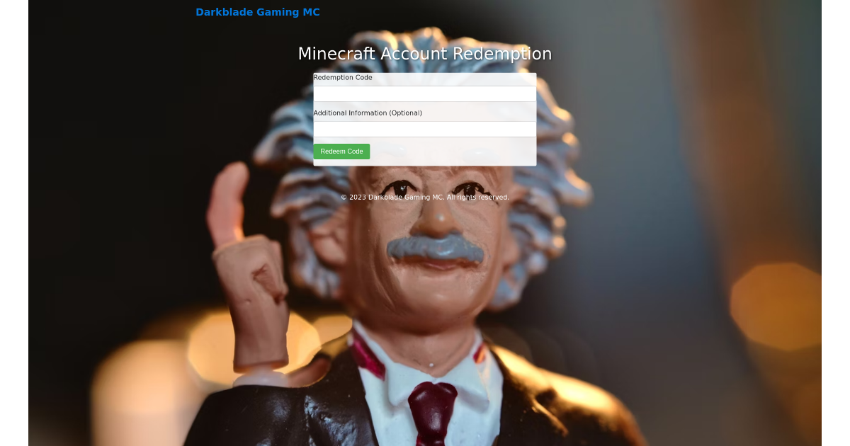 Minecraft Redemption Component - Free Html, Bootstrap Component