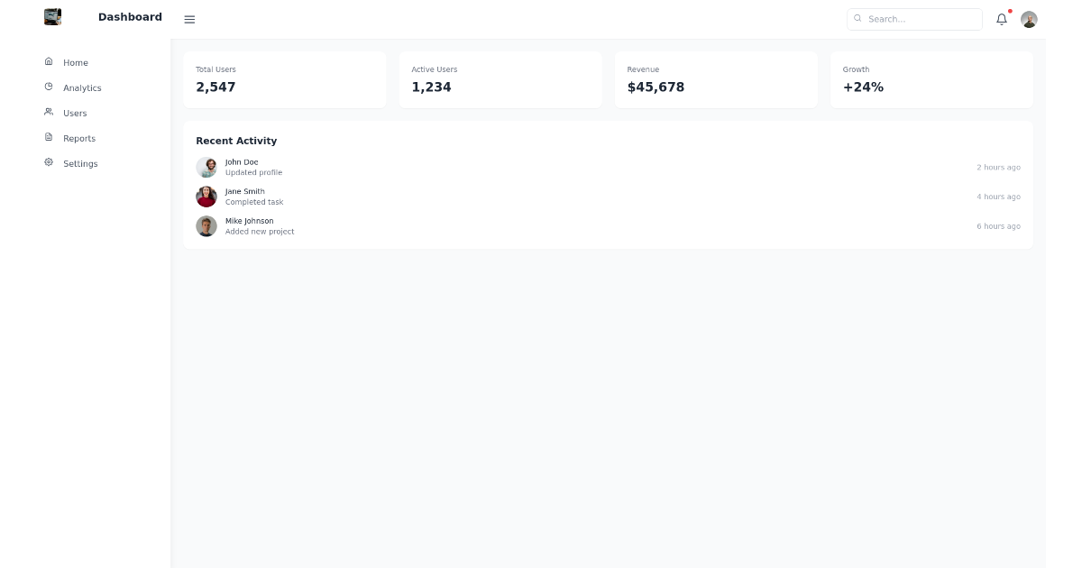 Dashboard - Free React, Tailwind Component